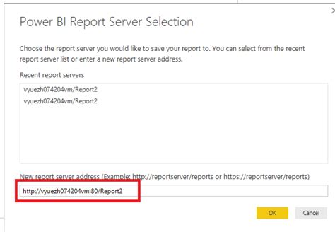 Solved Report Server Address Microsoft Fabric Community