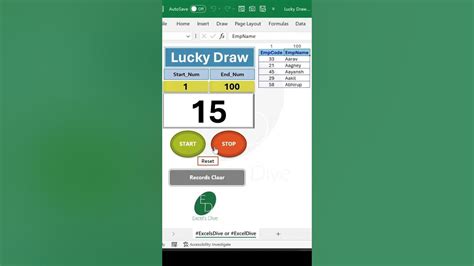 Lucky Draw Project On Excel Vba Automation Exceldive Excelsdive