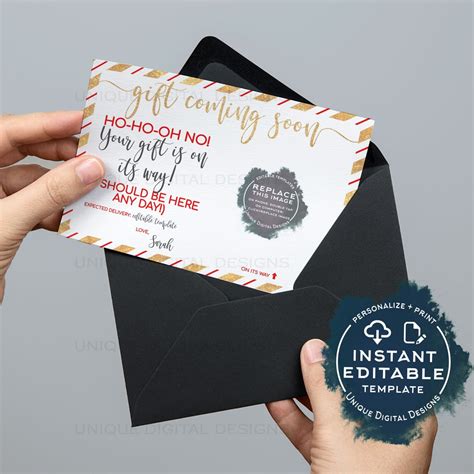 2024 Delayed T Coming Soon Certificate Editable Christmas Printable