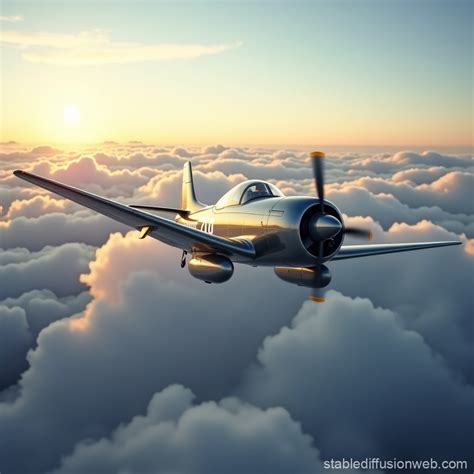 Aircraft Flying Through Clouds Stable Diffusion Online