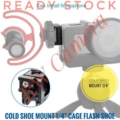 Jual Adapter Cold Shoe Mount Bracket Cage Small Rig Flash Mic Vlog Video Dudukan Braket Smallrig