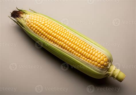 Fresh Yellow Corn On The Cob With Green Husks Opened To Show Kernels