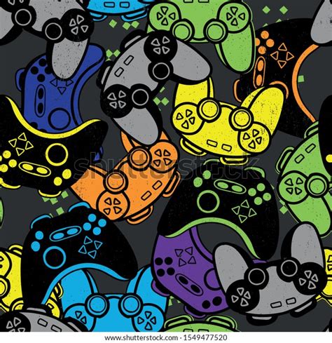 seamless bright pattern joysticks gaming cool stock vector royalty free 1549477520 shutterstock