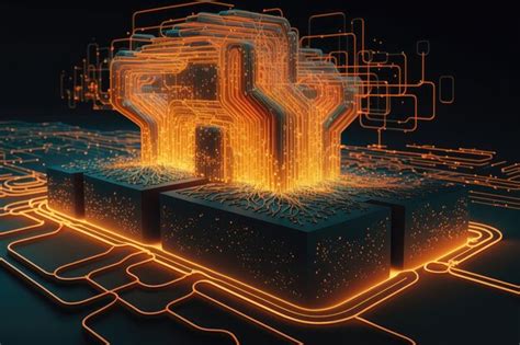 Premium Photo Glowing Circuit Board With Digital Processor Concept