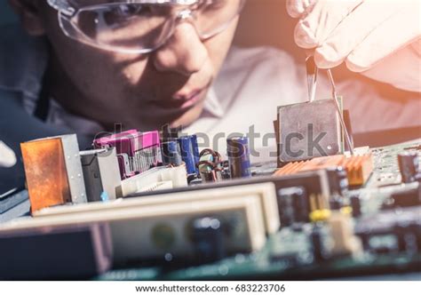Technician Putting Cpu On Socket Computer Stock Photo Shutterstock