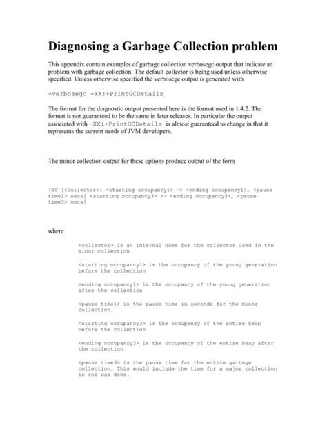 Diagnosing A Garbage Collection Problem
