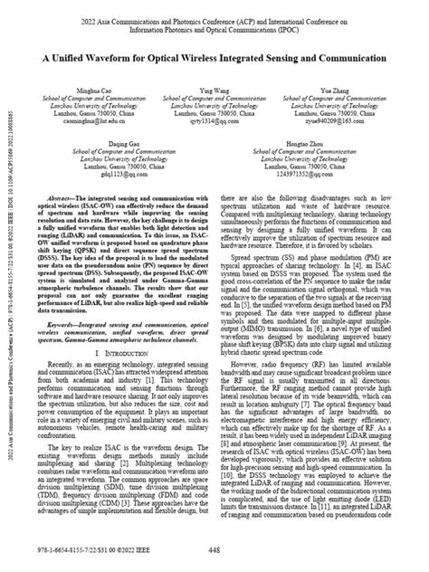 A Unified Waveform For Optical Wireless Integrated Sensing And