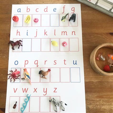 Printable Phonetic Objects Mat Etsy