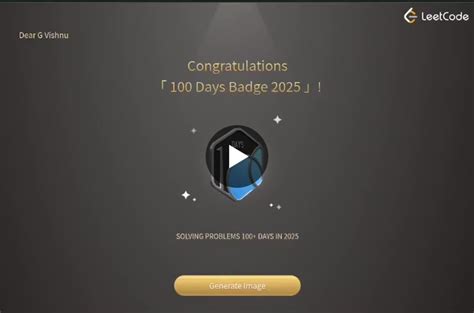 100daysofcode Leetcode Codingjourney Problemsolving Consistencyiskey G Vishnu