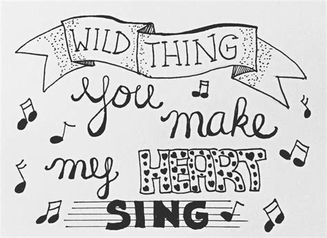 Handwritten Song With Musical Notes Wild Thing You Make My Heart Sing