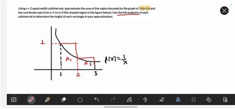 solved using n 2 equal width subintervals approximate the area of