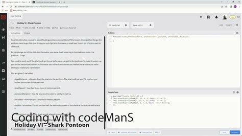 Archived Codewars 8 Kyu Holiday Vi Shark Pontoon Javascript Youtube