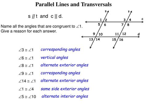 Parallel Lines Transversals And Angles Worksheet