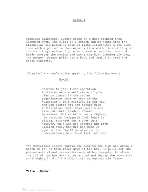 script order pdf