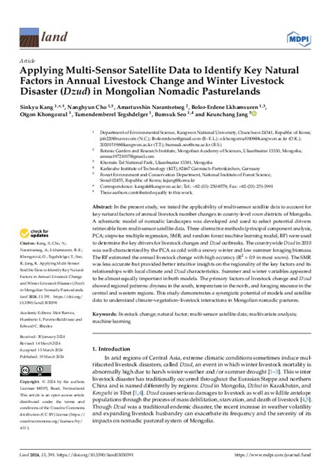 Pdf Applying Multi Sensor Satellite Data To Identify Key Natural Factors In Annual Livestock