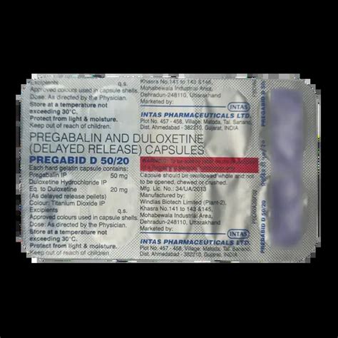 Pregabid D 50 20mg Tablet 10s Price Uses Side Effects And Substitutes Medkart