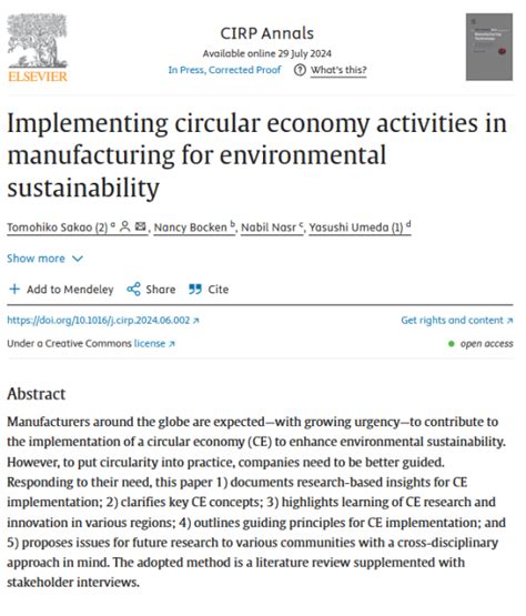 New Publication On Implementing Circular Economy In Manufacturing Circular X
