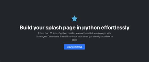 Splashgen Create Splash Pages In Less Than 20 Lines Of Python For Free DEV Community