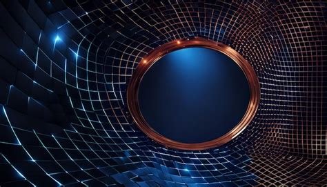Abstract Dark Blue Futuristic Digital Grid Background Premium Ai Generated Image