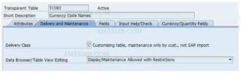ABAP Dictionary Database Table Amarmn Com