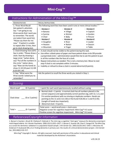 Mini Cog™ Alzheimers Association