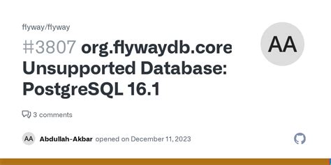 Reapiflywayexception Unsupported Database Postgresql