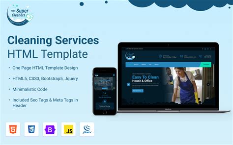 The Super Cleaners A Multipurpose Responsive HTML One Page Website Template