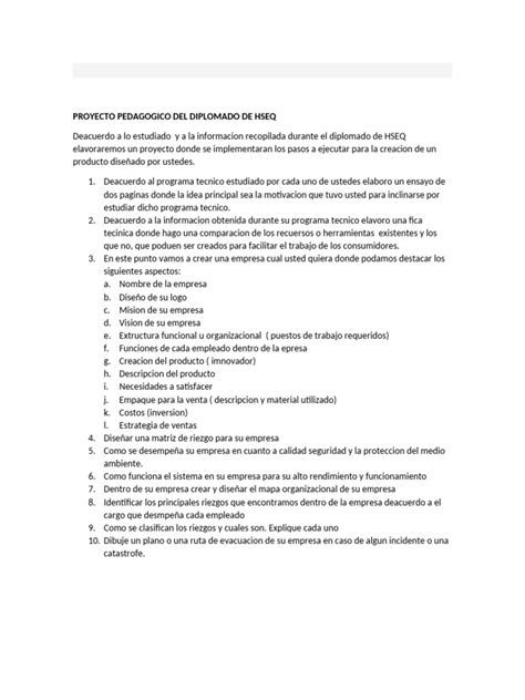 Diplomado De Hseq Pdf