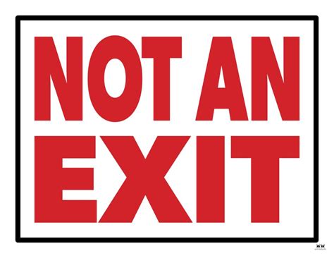 Not An Exit Signs 10 Free Signs Printabulls