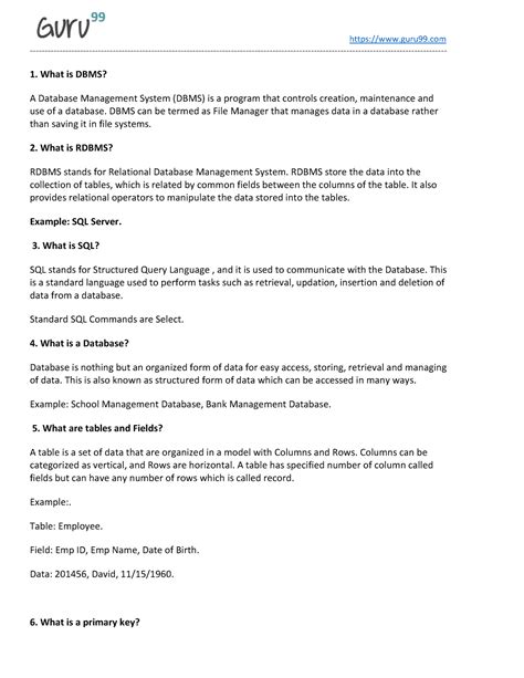 Top 50 Sql Interview Questions What Is Dbms A Database Management System Dbms Is A Program