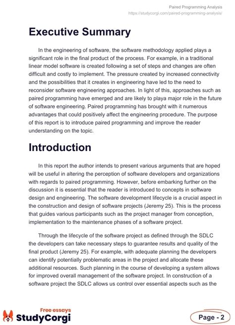 Paired Programming Analysis Free Essay Example