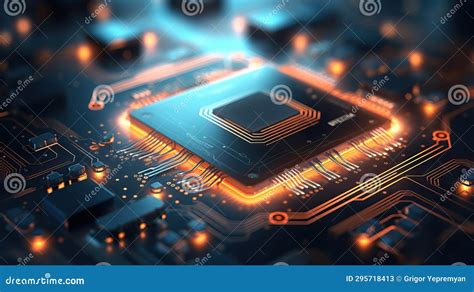 Central Computer Processors Cpu Concept Motherboard Digital Chip Stock Illustration