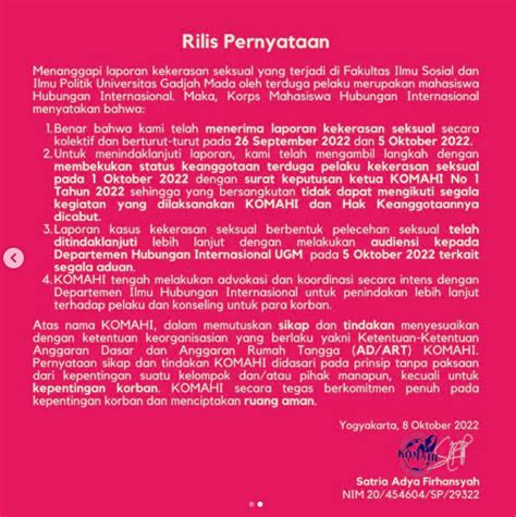 Ugm Soal Mahasiswa Hi Diduga Lakukan Kekerasan Seksual Korban Tak Hanya Kumparan Com