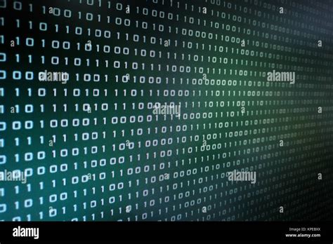 Blue Green Binary Code On Computer Screen Blue Green Binary Code Background For Internet