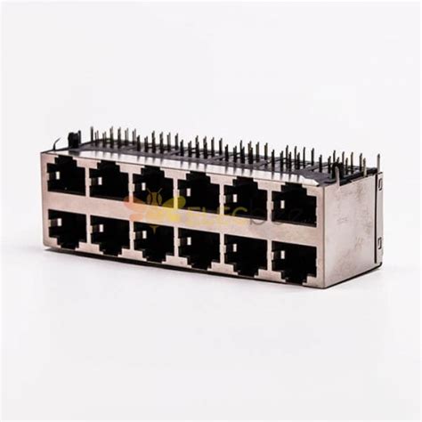 RJ Port Connector Female Double Row R A With Shield Without LED For PCB
