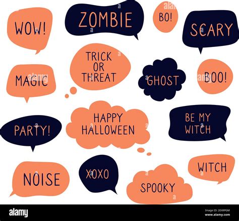Halloween Speech Bubbles Trick Or Threat Happy Halloween Ghost And Boo Text In Comic Thinking