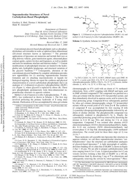 Hird Et Al 2000 Supramolecular Structures Of Novel Carbohydrate Based Phospholipids Pdf