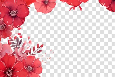 Premium Psd Elegant Red Floral Corner Frame