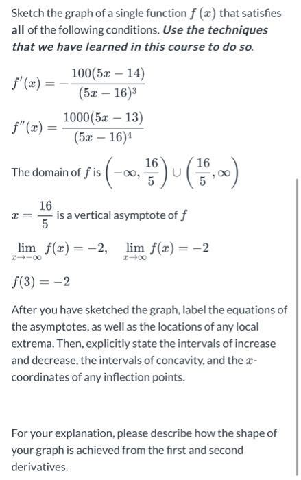 sketch the graph of a single function f x that