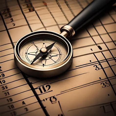 Compass On A Piece Of Paper Stock Illustration Illustration Of Compass Lines 283720384