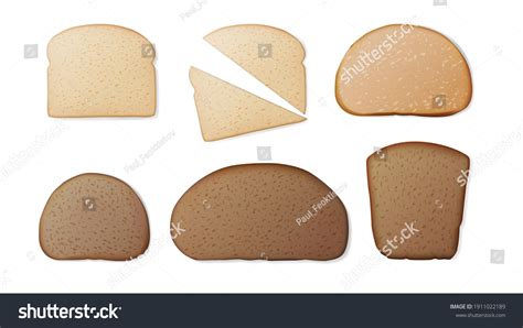 Set Slices Different Types Bread Realistic Stock Vector Royalty Free Shutterstock