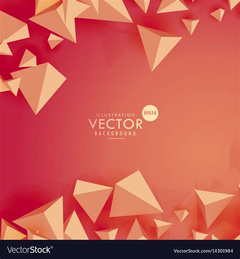 Abstract D Triangle Background On Red Royalty Free Vector
