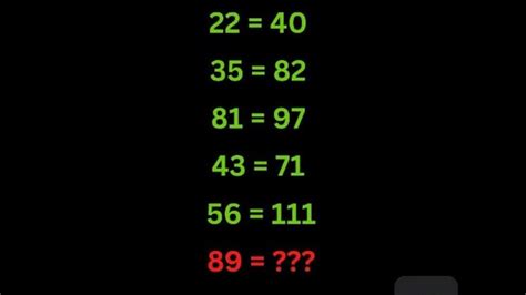 Brain Teaser Challenge In 30 Seconds Find The Value Of 89 Without