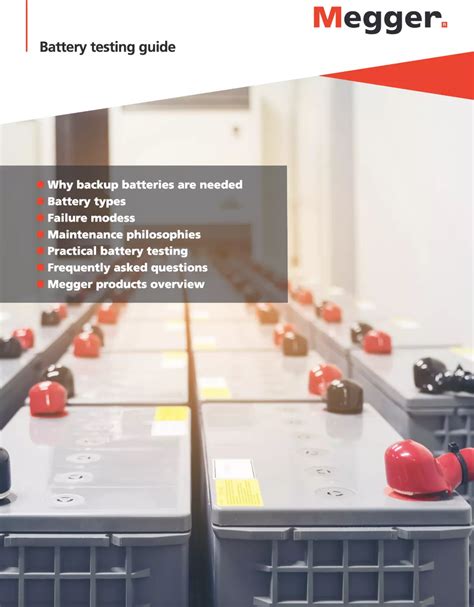 New Battery Testing Guide From Megger Megger New Battery Testing Guide From Megger Megger