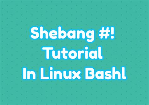 Shebang Tutorial In Linux Bash LinuxTect
