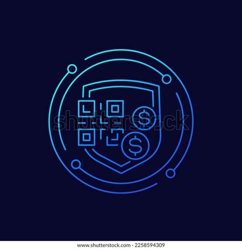 secure qr code payment icon shield stock vector royalty free