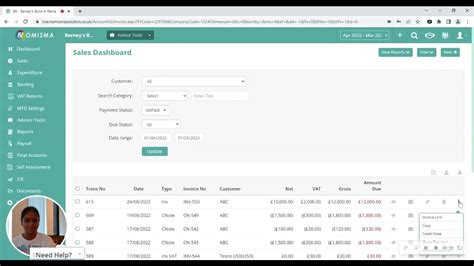 how to chase payments within nomisma bookkeeping youtube