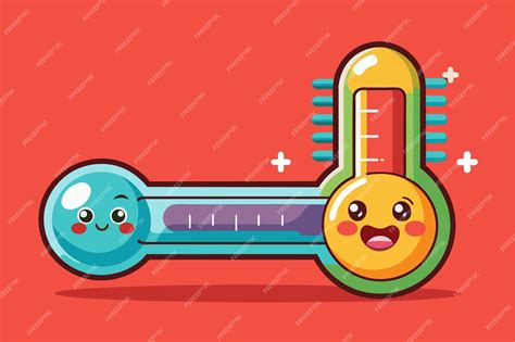 Two Colorful Cartoon Thermometers With Smiling Faces Display Warmth And Fun In A Playful Setting