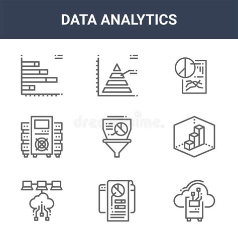 9 Data Analytics Icons Pack Trendy Data Analytics Icons On White Background Stock Vector