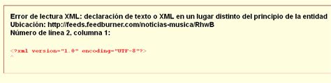 problema en el feed error de lectura xml blogodisea